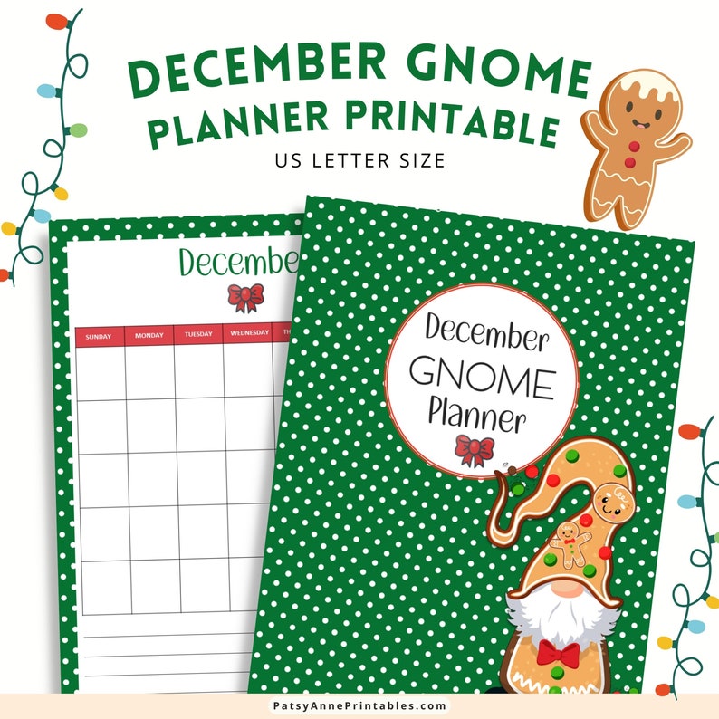 December Gnome Planner Printable Instant Download - Etsy