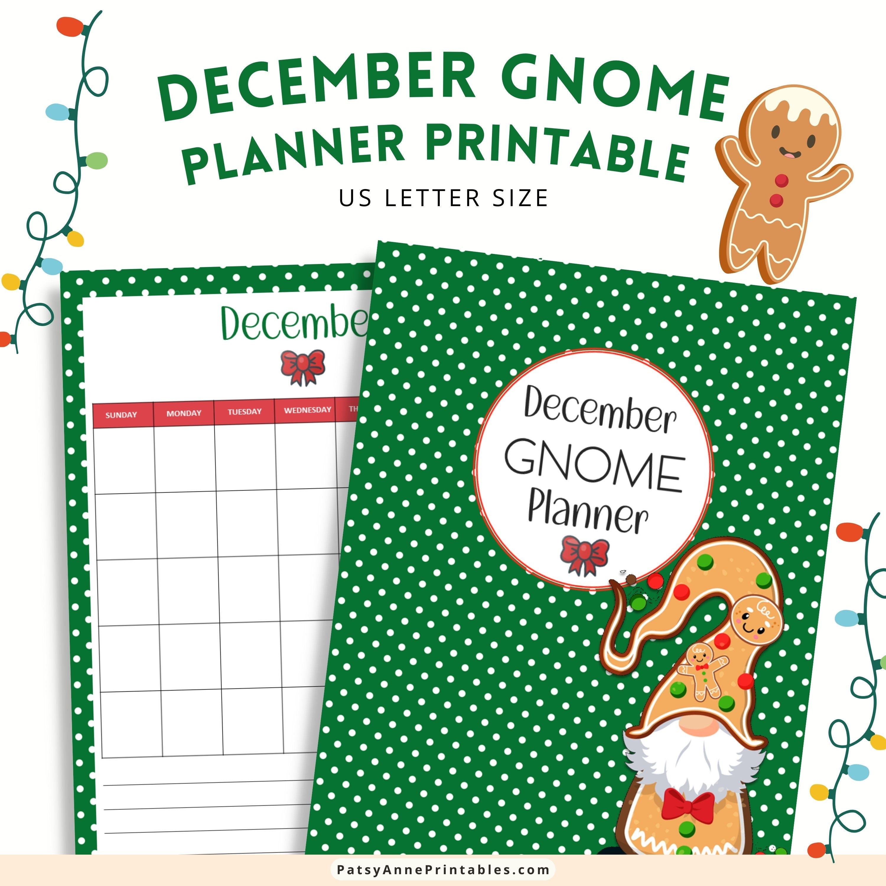 December Gnome Planner Printable Instant Download - Etsy