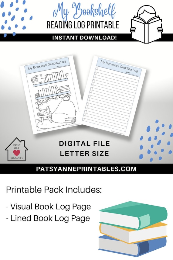 My Bookshelf Reading Log Printable Book Tracker Journal | Etsy
