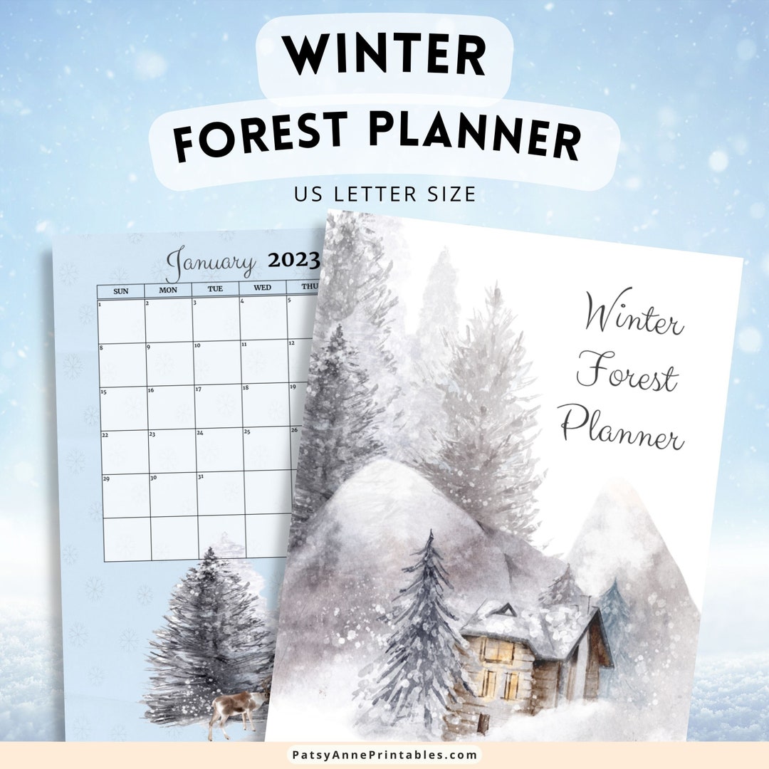 Winter Forest Planner Printable Winter Calendar Pages Instant Download ...
