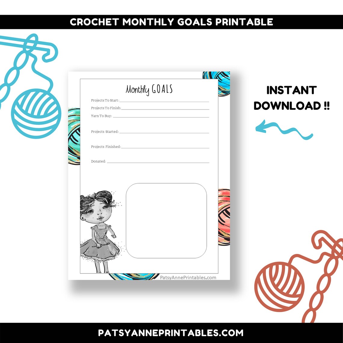 Crochet Project Planner Printable, DIY Craft Ideas, I Love Crochet - Etsy