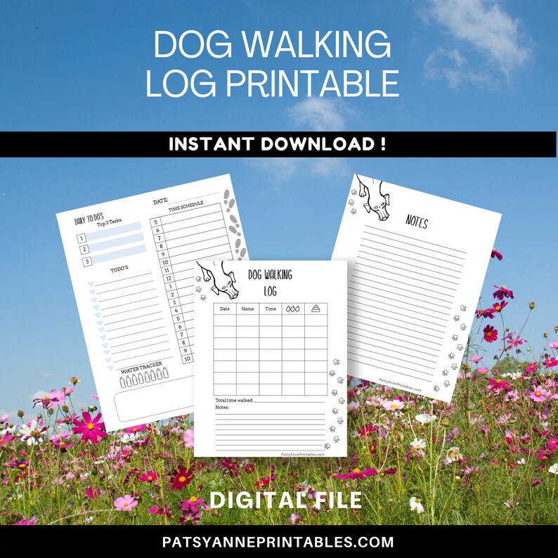 Dog Walking Planner Printable | Dog Walker Log Book | Dog Walking is My ...