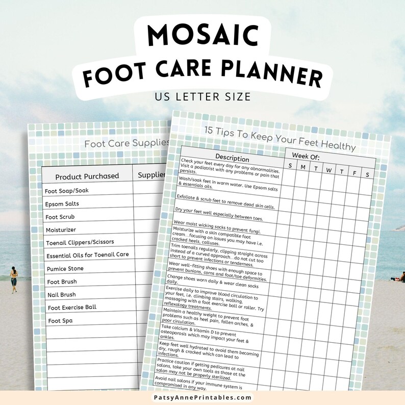 Mosaic Foot Care Printable Healthy Feet Printable Instant Download - Etsy