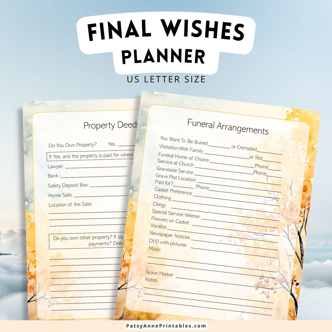Final Wishes, Last Will, Funeral Planner, Beneficiary Info, Estate ...