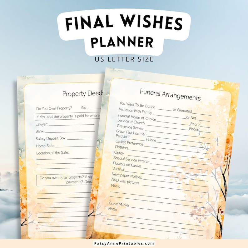 Final Wishes, Last Will, Funeral Planner, Beneficiary Info, Estate ...