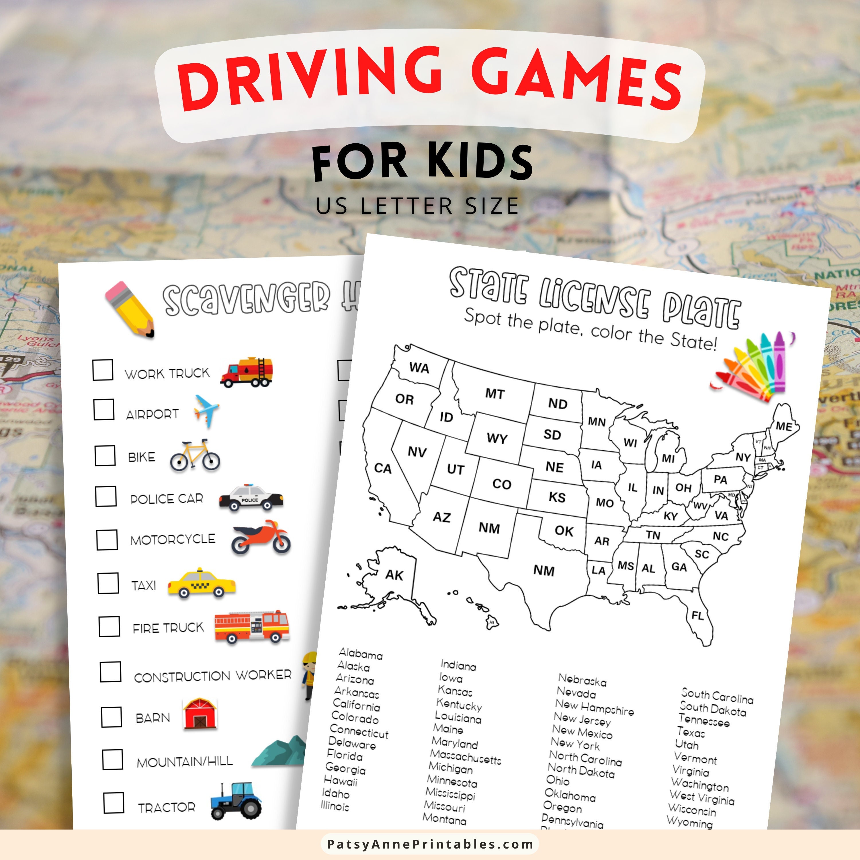 Driving Games for Kids, Road Trip Printables, Instant Download! - Etsy