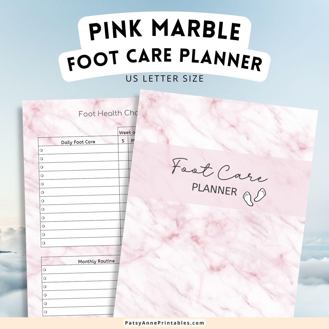 Pink Marble Foot Care Printable | Healthy Feet Printable | Instant ...