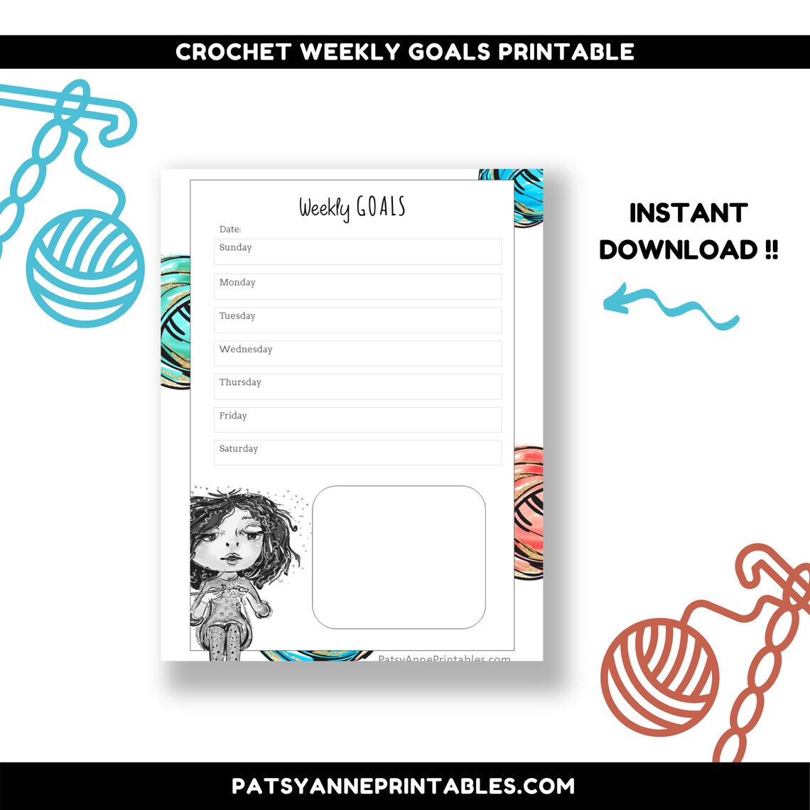 Crochet Project Planner Printable, DIY Craft Ideas, I Love Crochet - Etsy