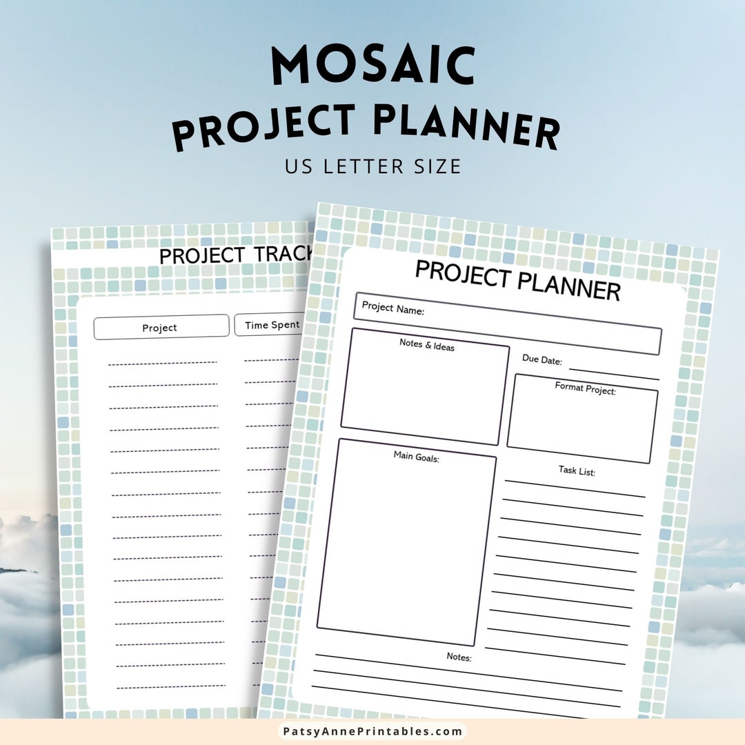 Mosaic Project Planner, Plan and Track Each Project, Instant Download ...