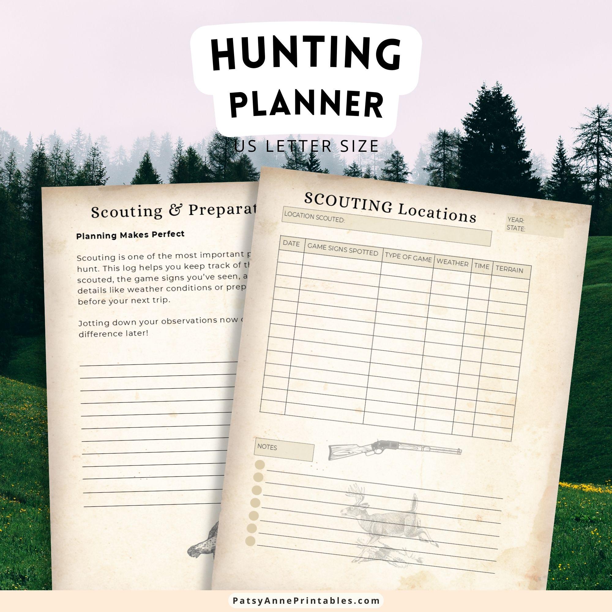 Hunting Planner Printable | Hunting Season Goals and Checklists ...