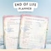 End of Life Planner Printable, Final Wishes, Last Will, Funeral Planner ...