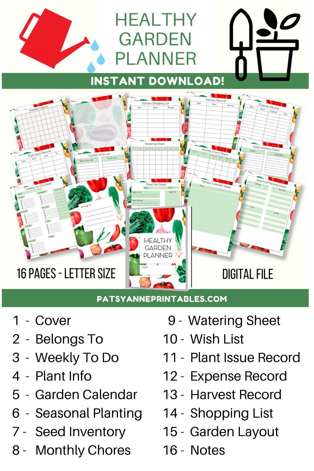 Healthy Garden Planner Printable Garden Planner Notebook - Etsy
