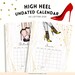 High Heel Fashion Undated Calendar, Printable Fashion Shoe Calendar ...