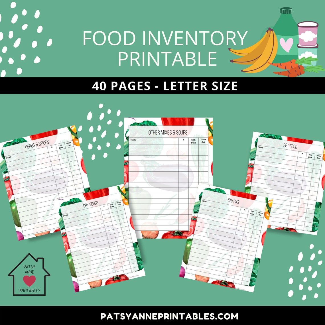 Food Inventory Planner Printable Food Inventory Printable - Etsy