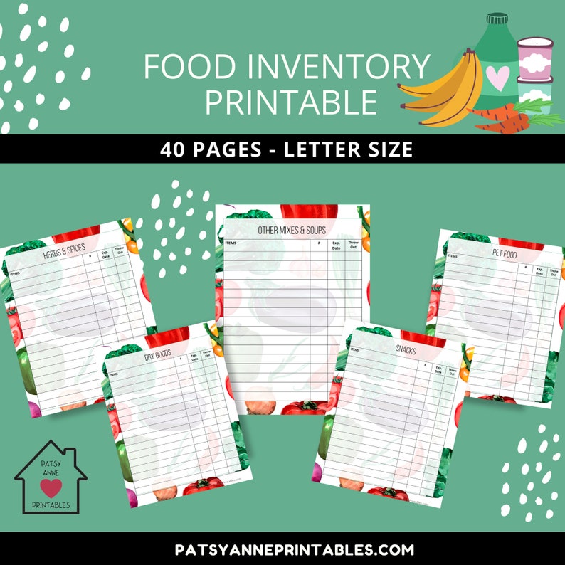 Food Inventory Planner Printable Food Inventory Printable - Etsy