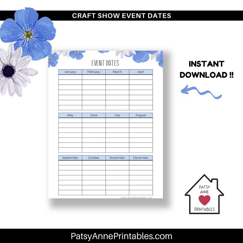 Craft Show Planner, Craft Show Planner Printable, Craft Fair Planner ...