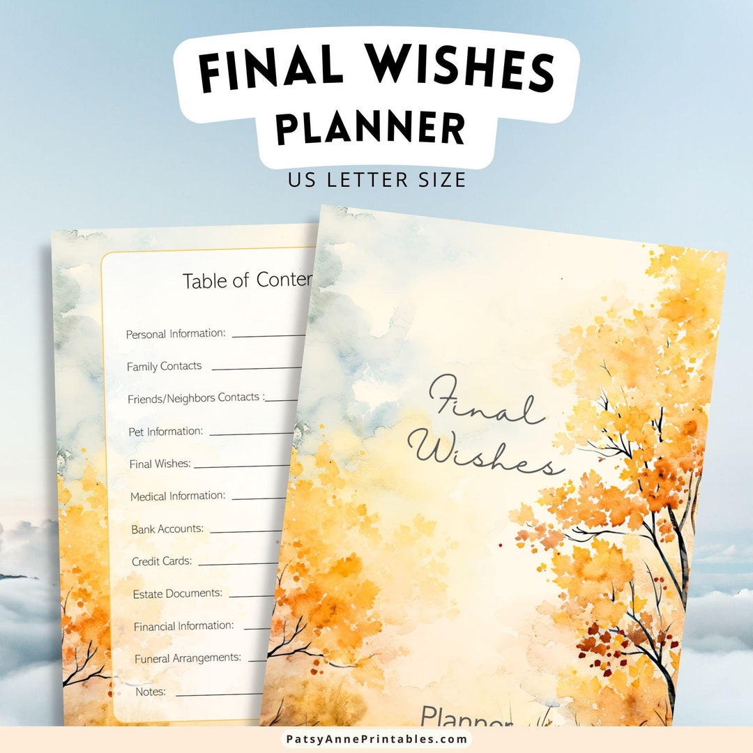 Final Wishes, Last Will, Funeral Planner, Beneficiary Info, Estate ...