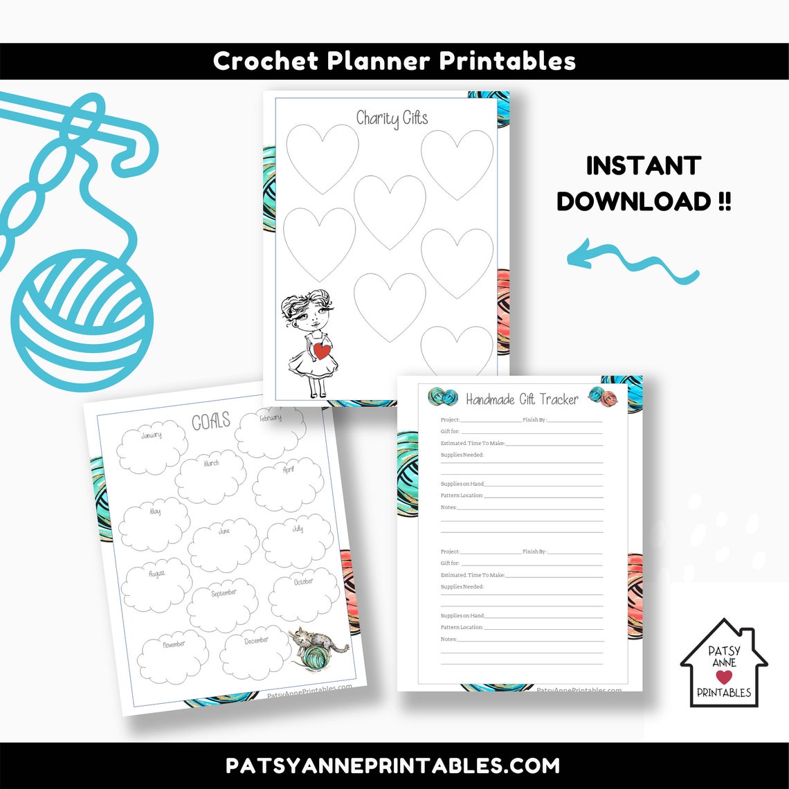 Crochet Project Planner Printable DIY Craft Ideas I Love - Etsy