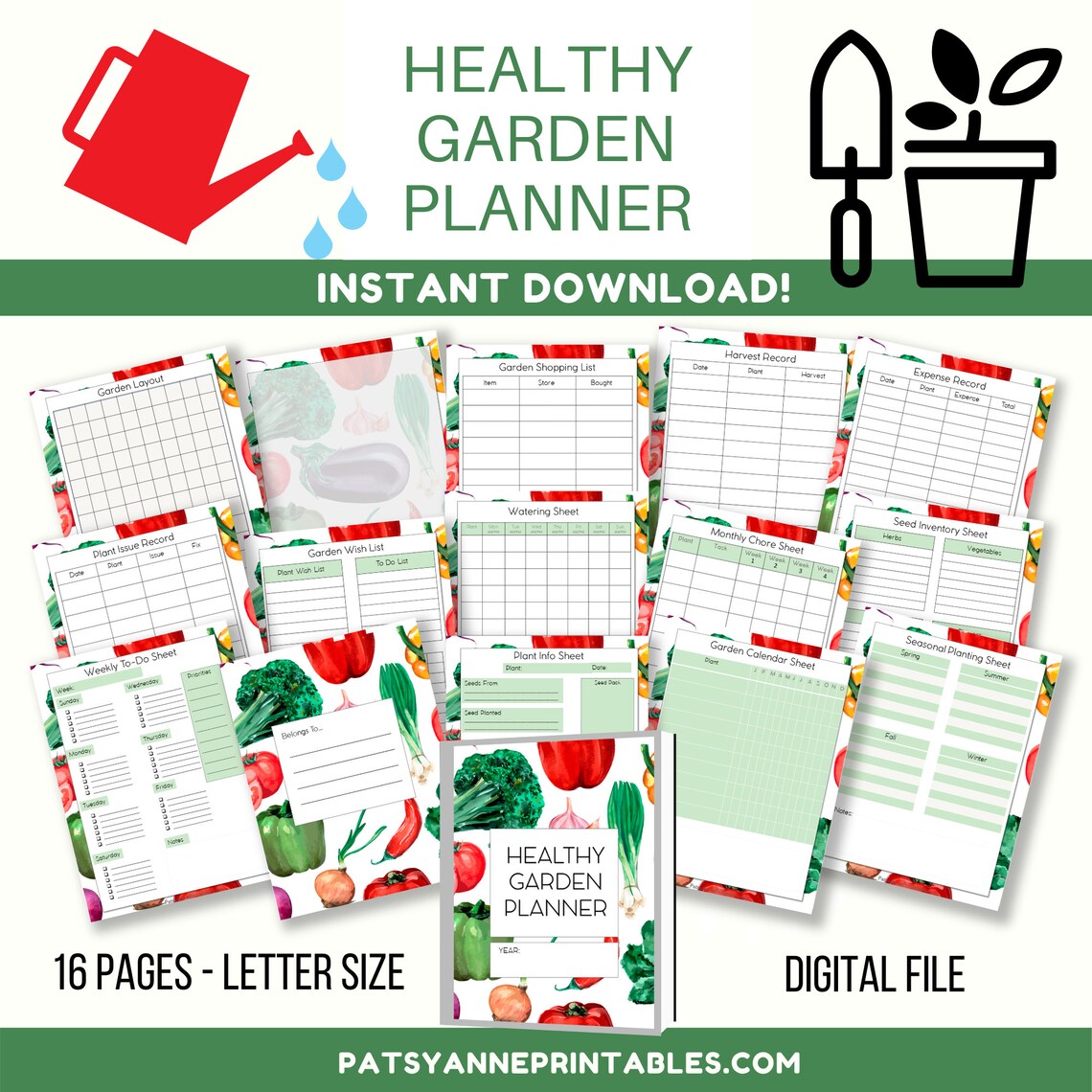 Healthy Garden Planner Printable Garden Planner Notebook - Etsy