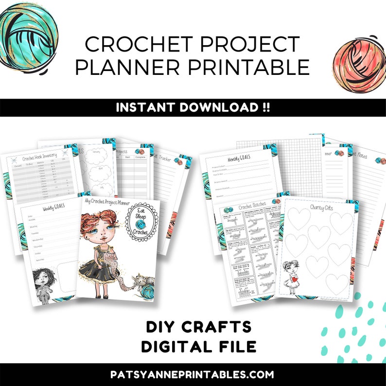 Crochet Project Planner Printable, DIY Craft Ideas, I Love Crochet - Etsy