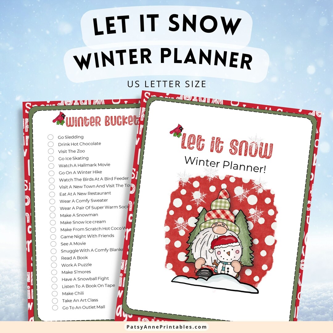 Let It Snow Winter Planner Printable | Cute Winter Planner Printable ...