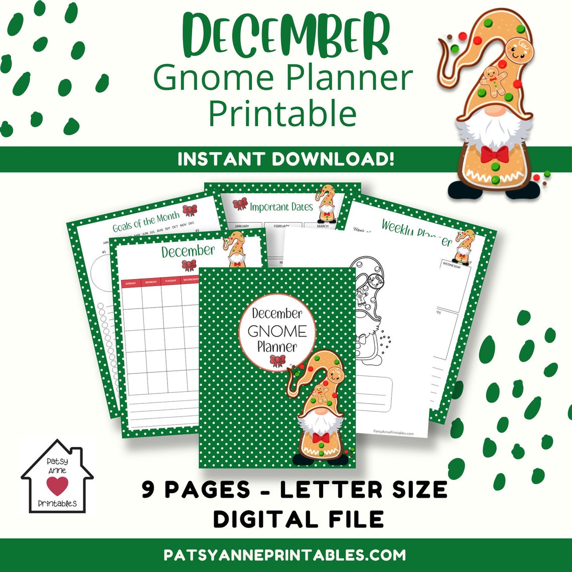 December Gnome Planner Printable Instant Download - Etsy