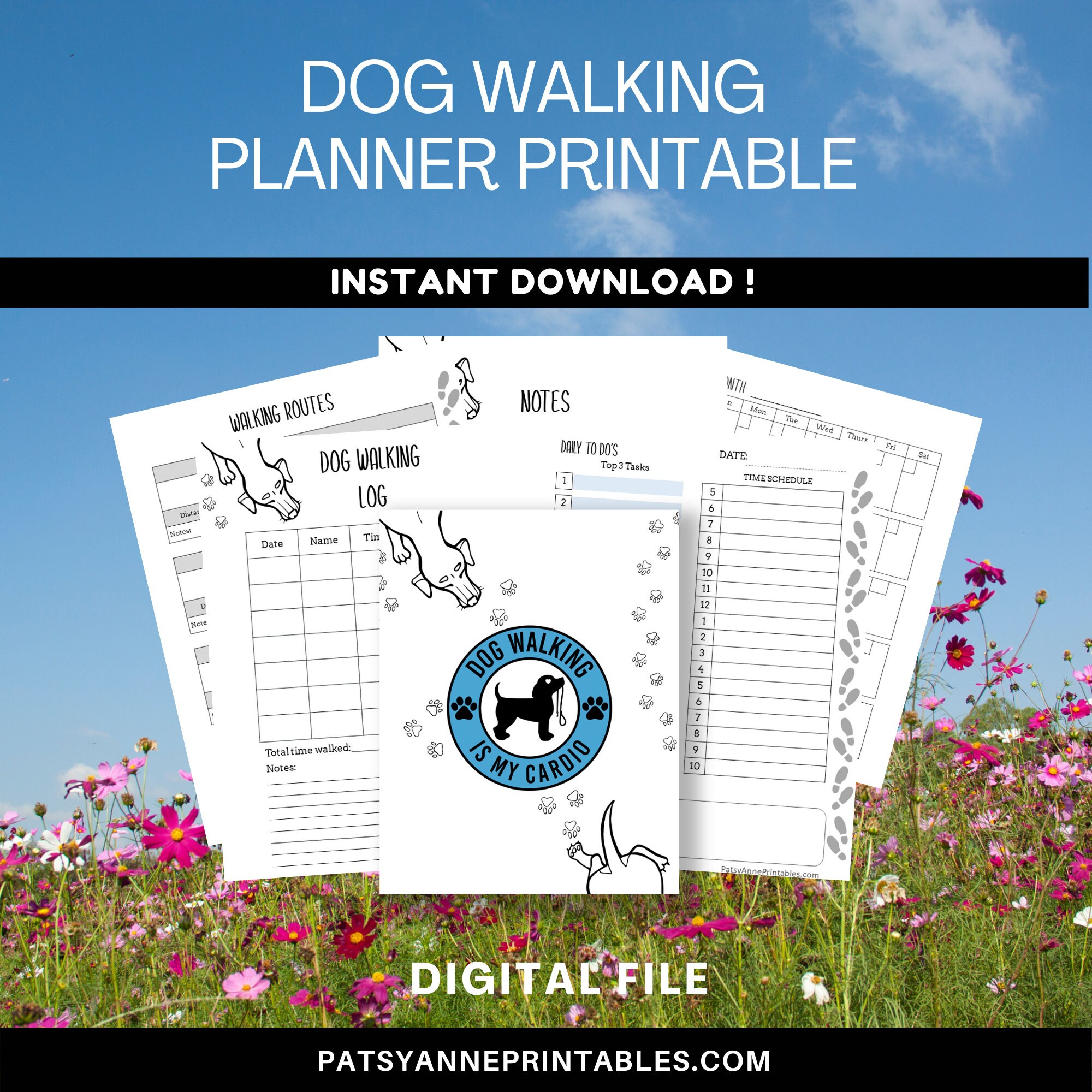 Dog Walking Planner Printable | Dog Walker Log Book | Dog Walking is My ...