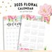 2025 Floral Header Calendar, Flowers Calendar Printable, Instant ...