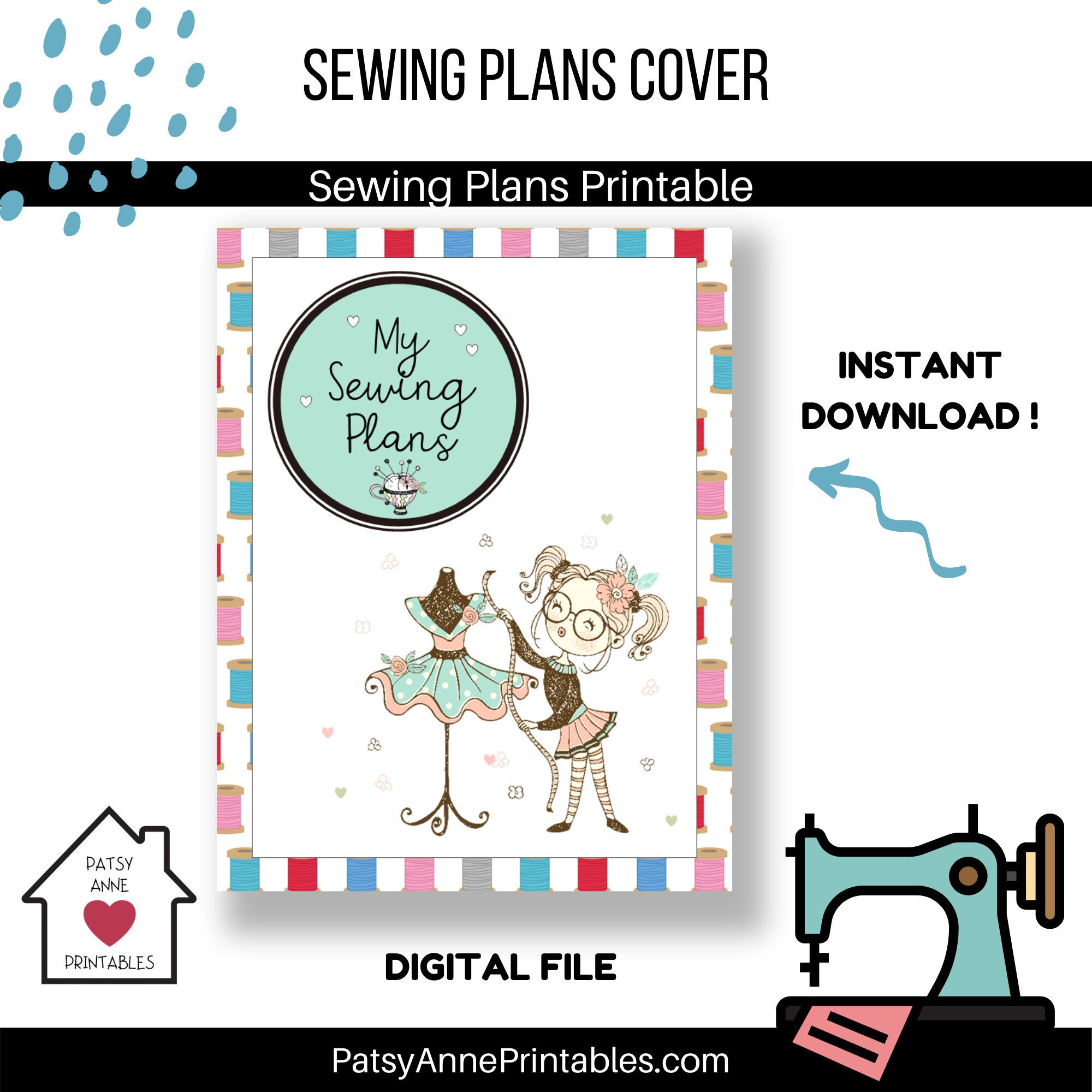 Sewing Plans Printable | DIY Craft Ideas | Sewing Projects | INSTANT ...