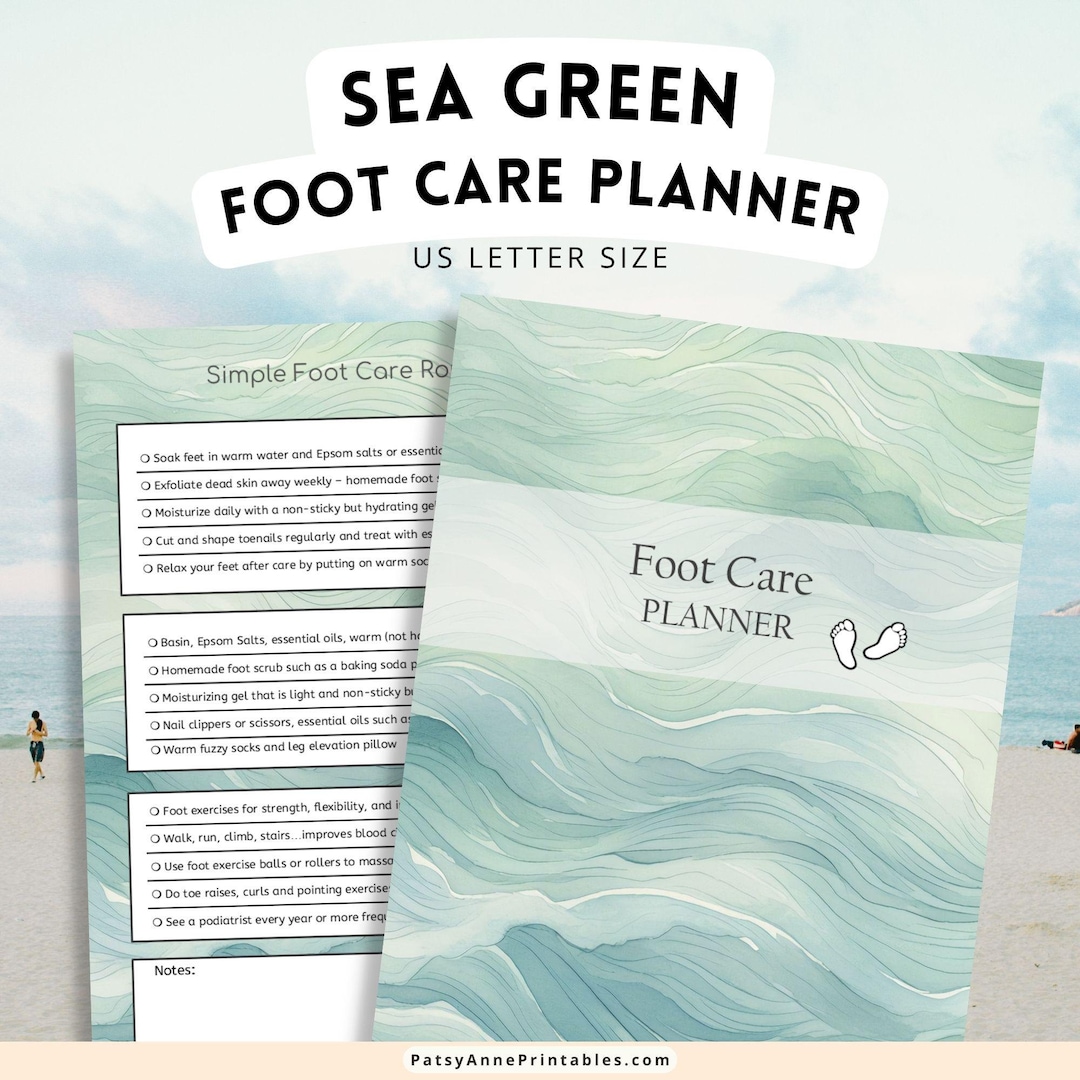 Sea Green Foot Care Printable | Healthy Feet Printable | Instant ...