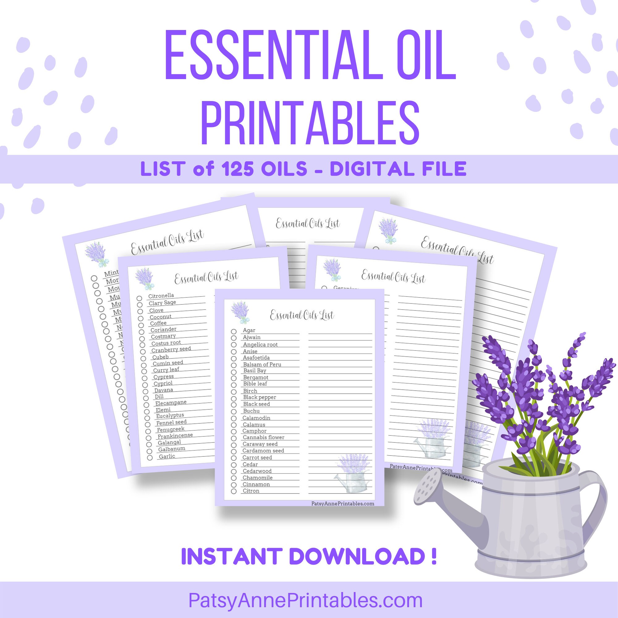 Printable Essential Oil Journal Essential Oil Inventory Tracker ...