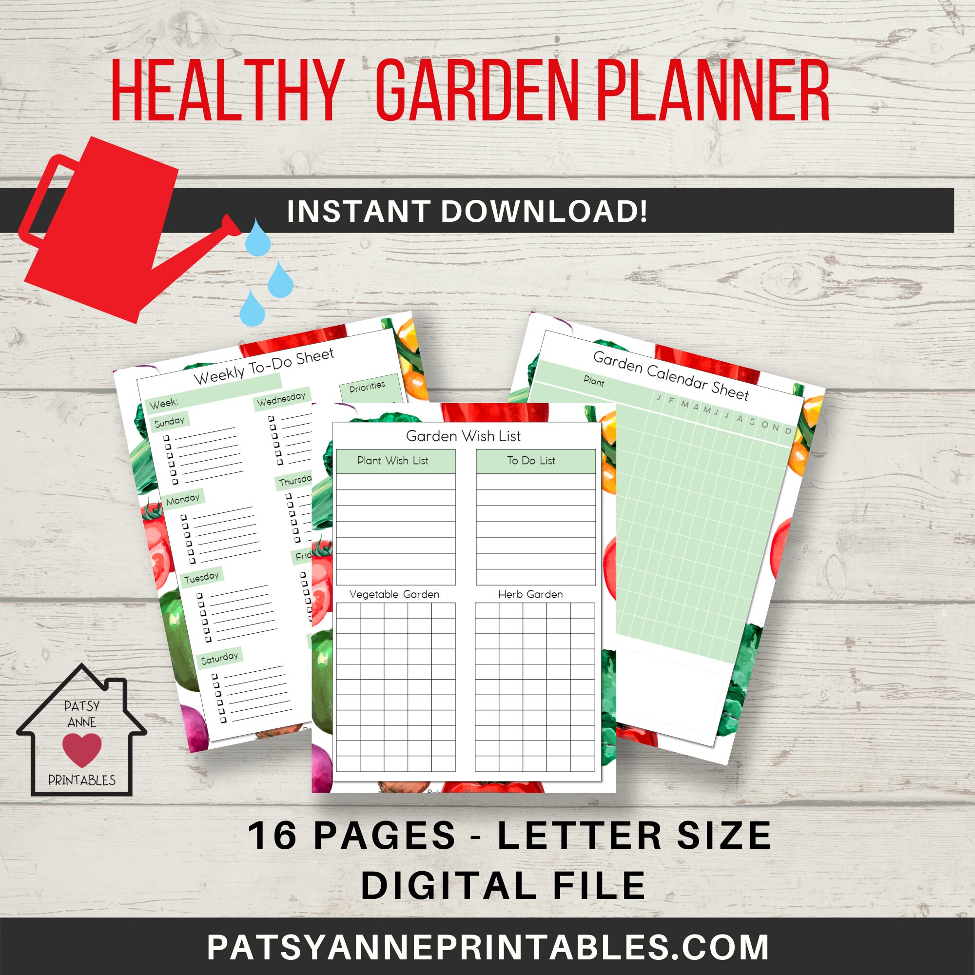 Healthy Garden Planner Printable | Garden Planner Notebook | Garden ...