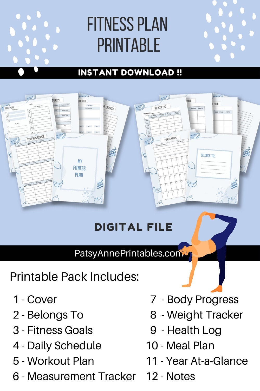 My Fitness Plan Health Planner Printable Health & Fitness Printable - Etsy