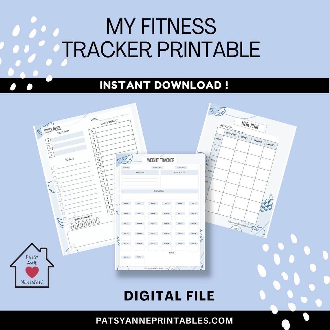 My Fitness Plan Health Planner Printable Health & Fitness Printable - Etsy