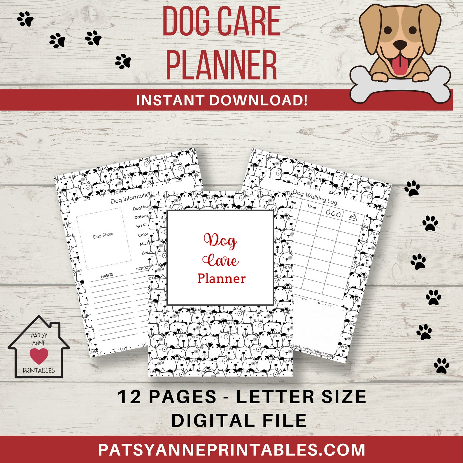 Dog Care Planner Printable | Dog Care Notebook | Instant Download! - Etsy