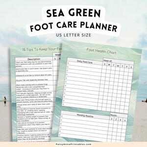 Sea Green Foot Care Printable | Healthy Feet Printable | Instant ...