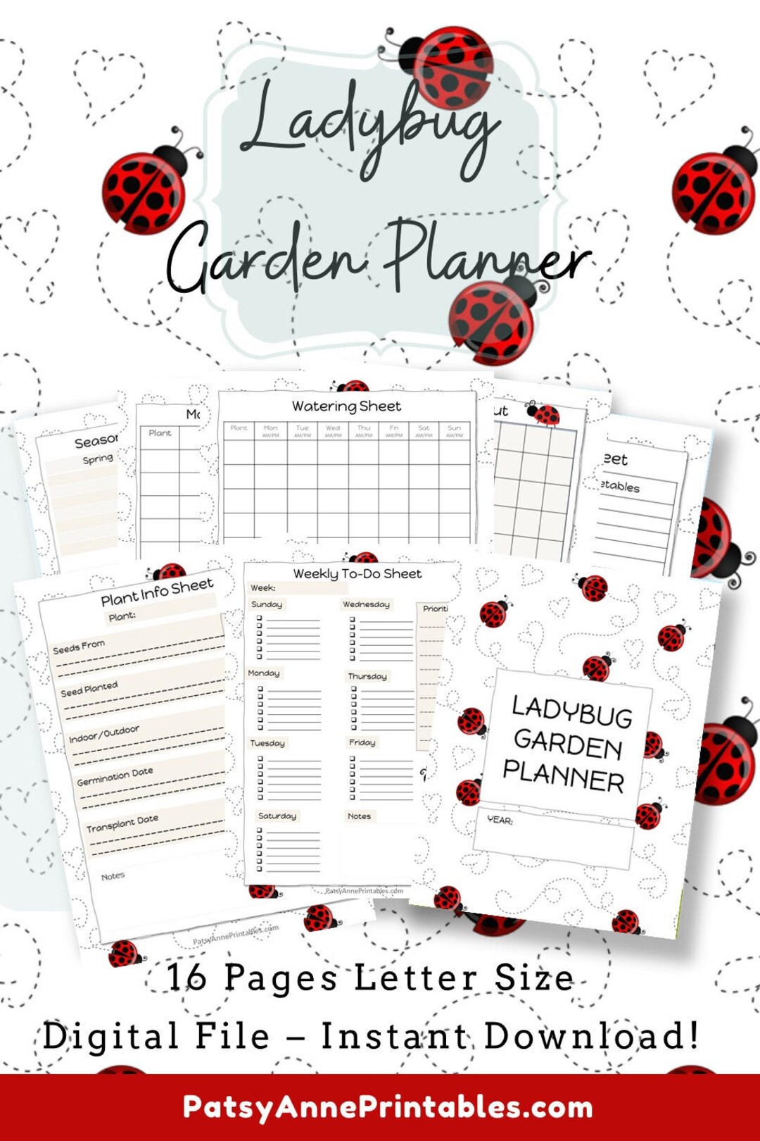 Ladybug Garden Planner Printable | Garden Planner Notebook | Garden ...