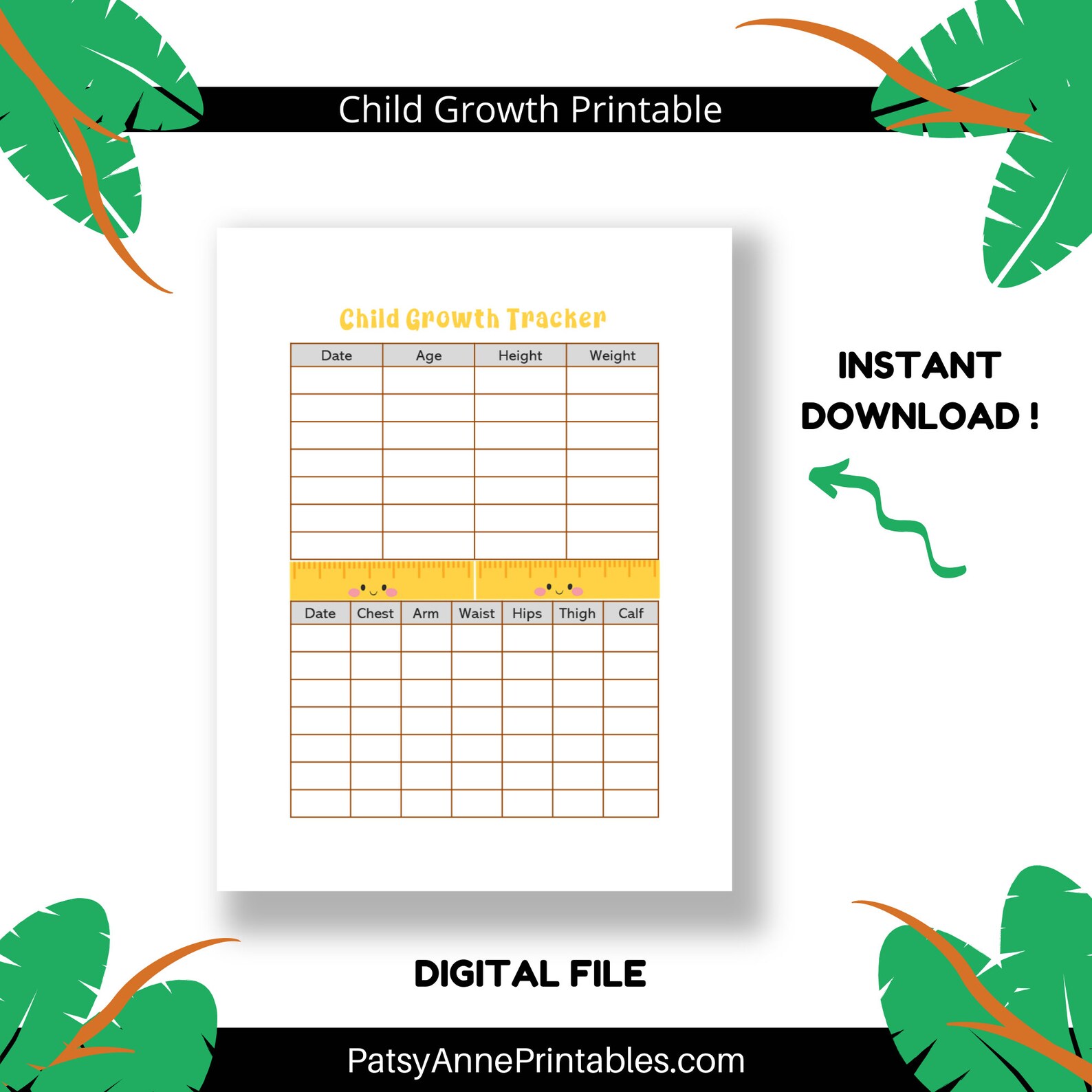 Cute Giraffe Child Growth Tracker - Etsy