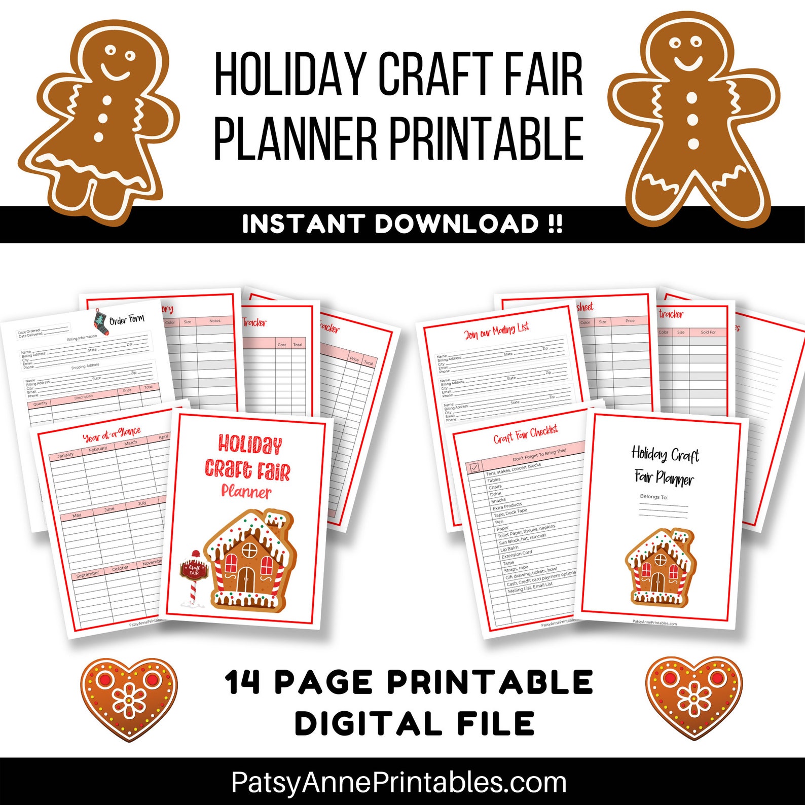 Holiday Craft Fair Planner, Holiday Craft Show Planner Printable ...
