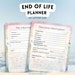End of Life Planner Printable, Final Wishes, Last Will, Funeral Planner ...