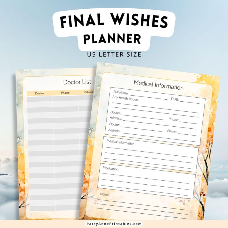 Final Wishes, Last Will, Funeral Planner, Beneficiary Info, Estate ...