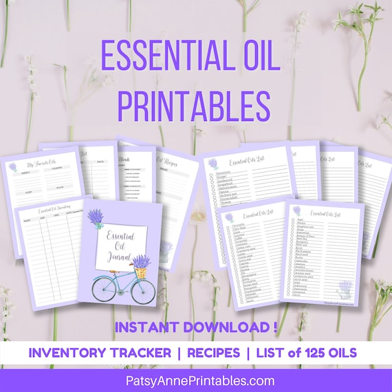 Printable Essential Oil Journal Essential Oil Inventory | Etsy