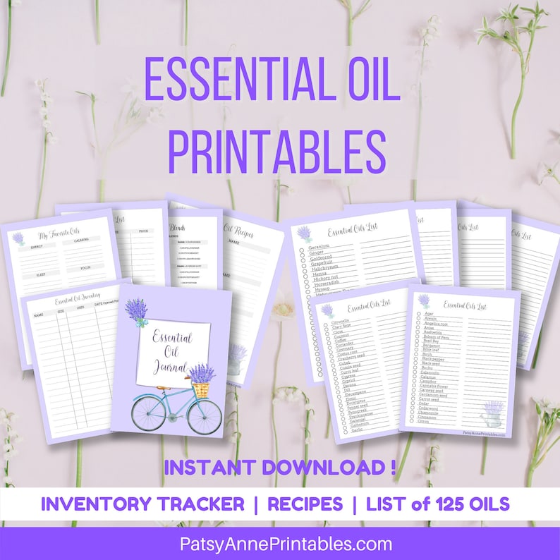 Printable Essential Oil Journal Essential Oil Inventory Tracker ...