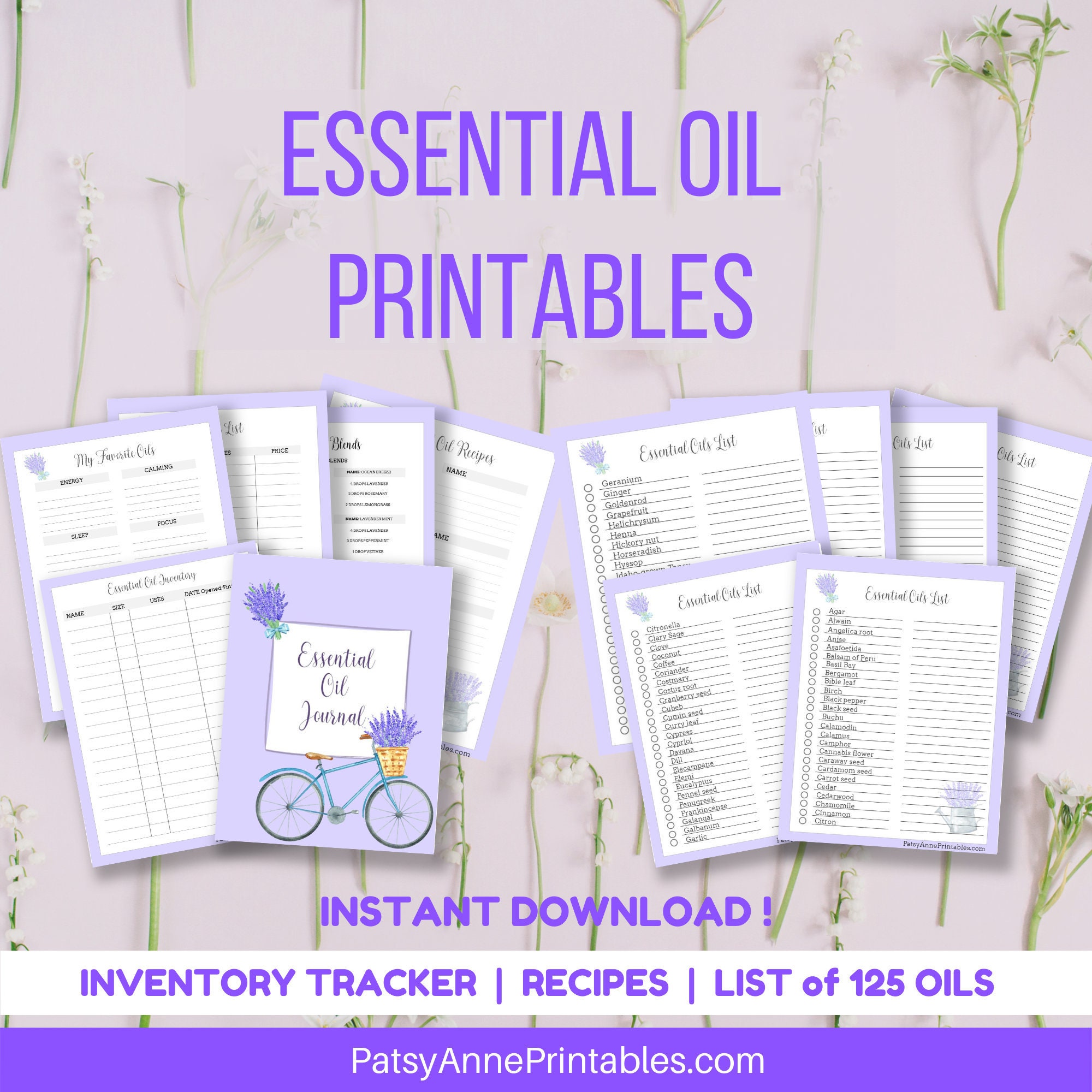 Printable Essential Oil Journal Essential Oil Inventory Tracker ...