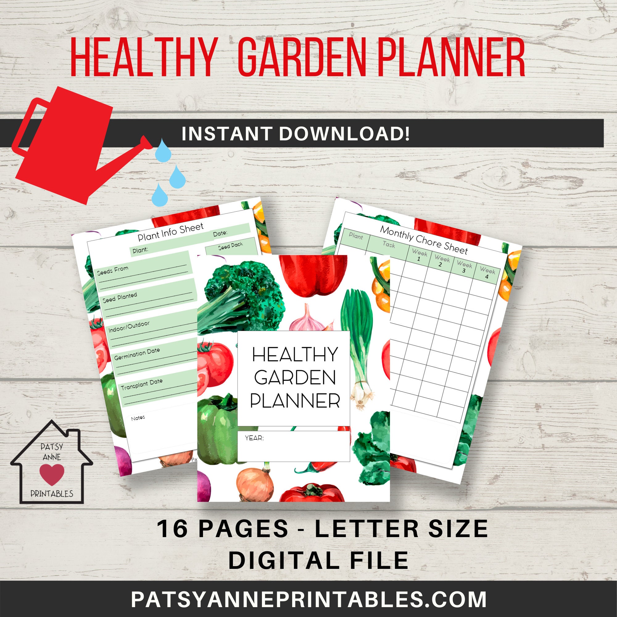 Healthy Garden Planner Printable | Garden Planner Notebook | Garden ...