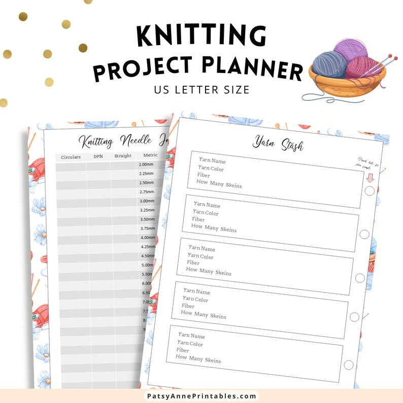 Knitting Project Planner Printable, DIY Craft Ideas, I Love Knitting ...