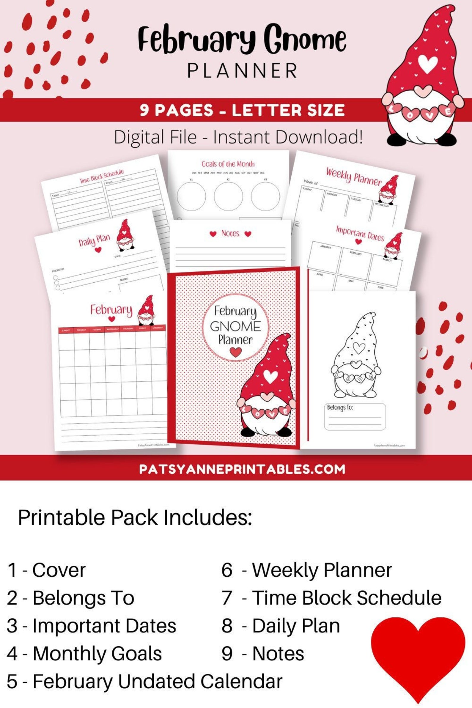 February Gnome Planner Printable February Gnome Planner Gnome Design ...