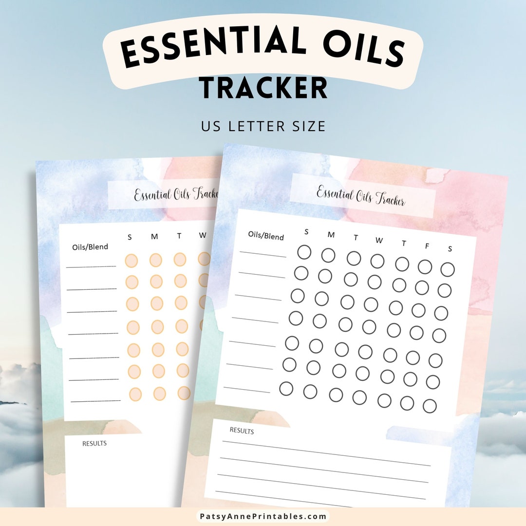 Printable Essential Oils Tracker, Aromatherapy, Spa, Healing - Etsy