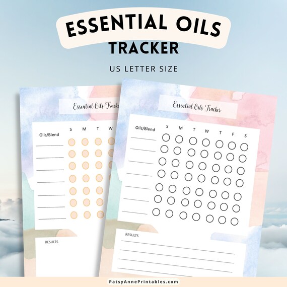 Printable Essential Oils Tracker Aromatherapy Spa Healing - Etsy
