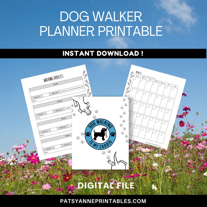Dog Walking Planner Printable | Dog Walker Log Book | Dog Walking is My ...